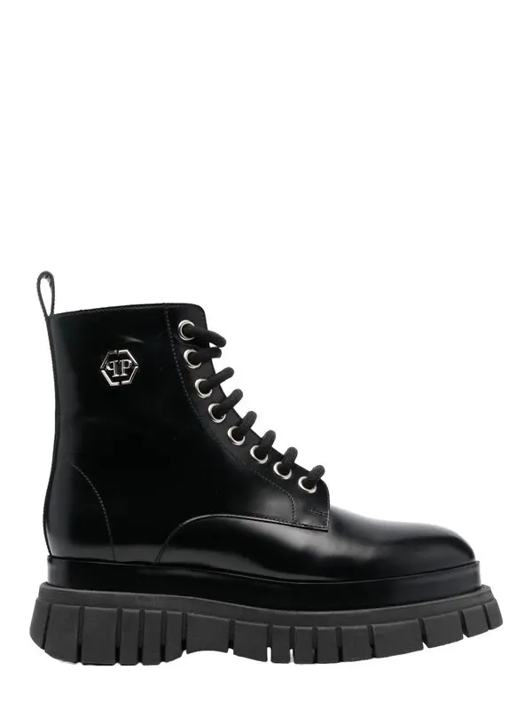 Philipp Plein Mid Flax Hexagon 55mm Boots - Black