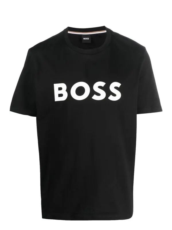 BOSS Logo-print Cotton T-shirt - Black