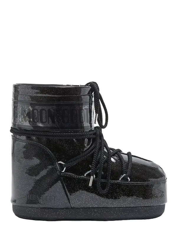 Moon Boot Icon Low Glitter Boots - Black