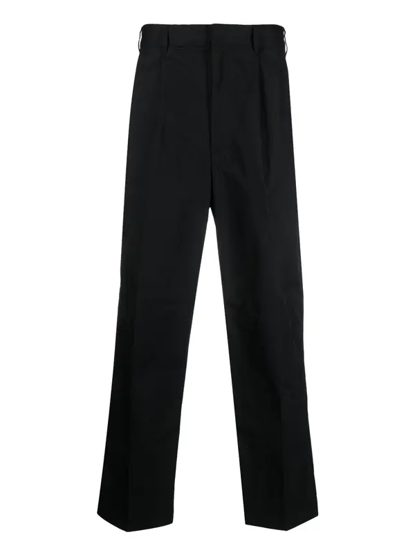 Emporio Armani Pleated Straight-leg Trousers - Black