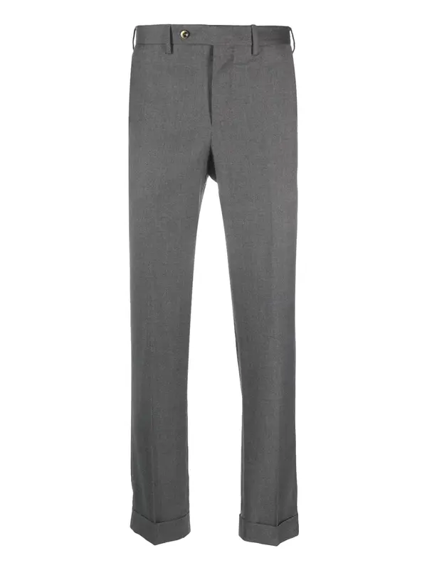PT TORINO Mid-rise Tailored Trousers - Grey
