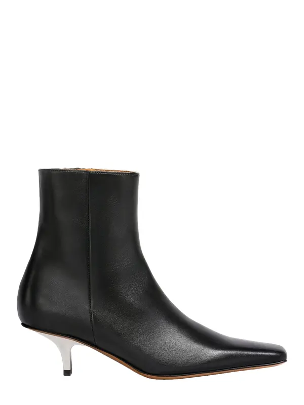 Marni Heeled Leather Ankle Boots - Black