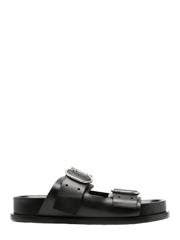 JIL SANDER Buckle-fastening Flat Sandals - Black