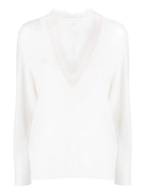 IRO PARIS Haby Lace-detail Jumper - White