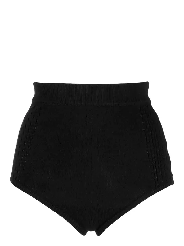 Cashmere In Love Kira Crochet-knit Mini Shorts - Black