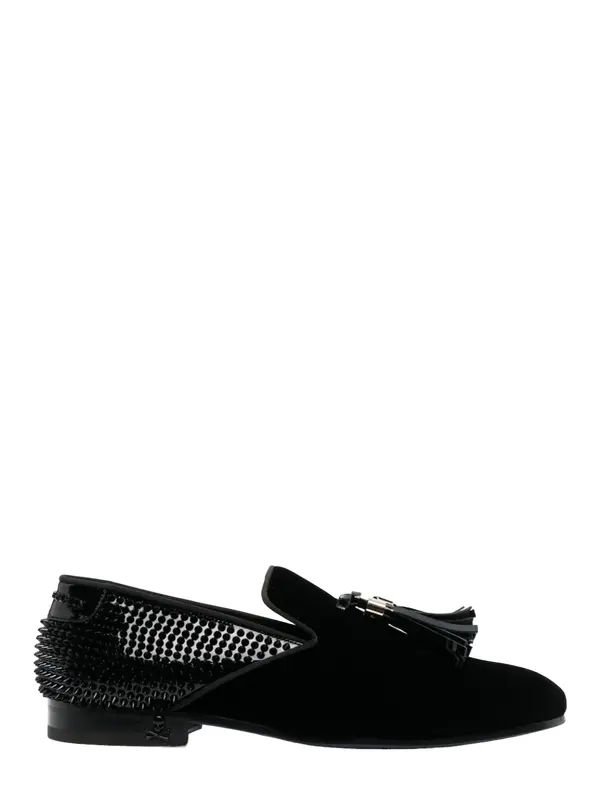 Philipp Plein Studs Velvet Loafers - Black