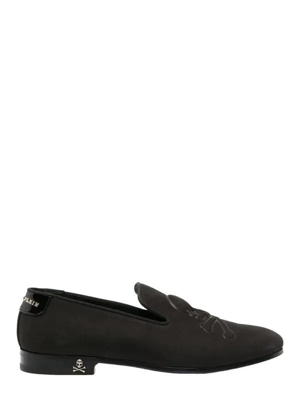 Philipp Plein Skull-embroidered Loafers - Black