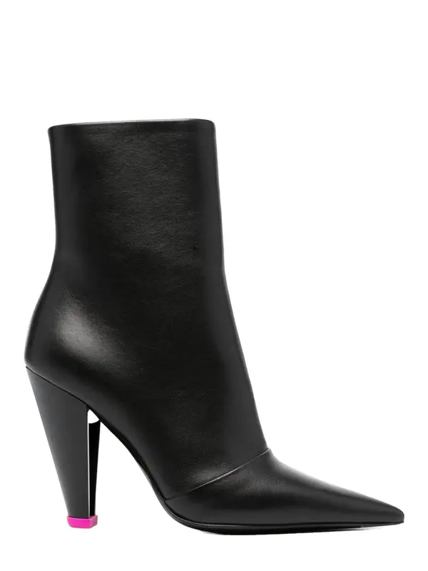 3JUIN 100mm Leather Ankle Boots - Black