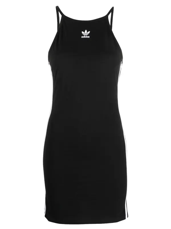 Adidas Logo-embroidered Sleeveless Dress - Black