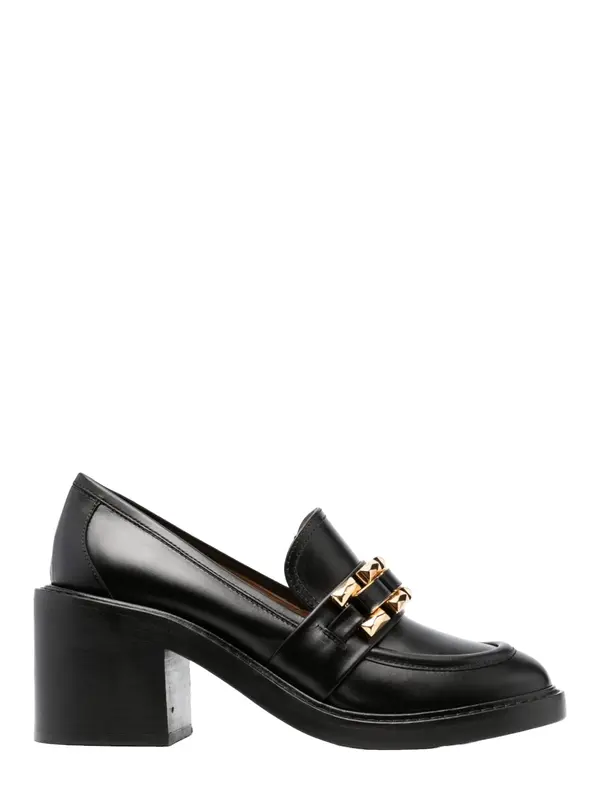 Roberto Festa Cuir 75mm Block-heel Loafers - Black