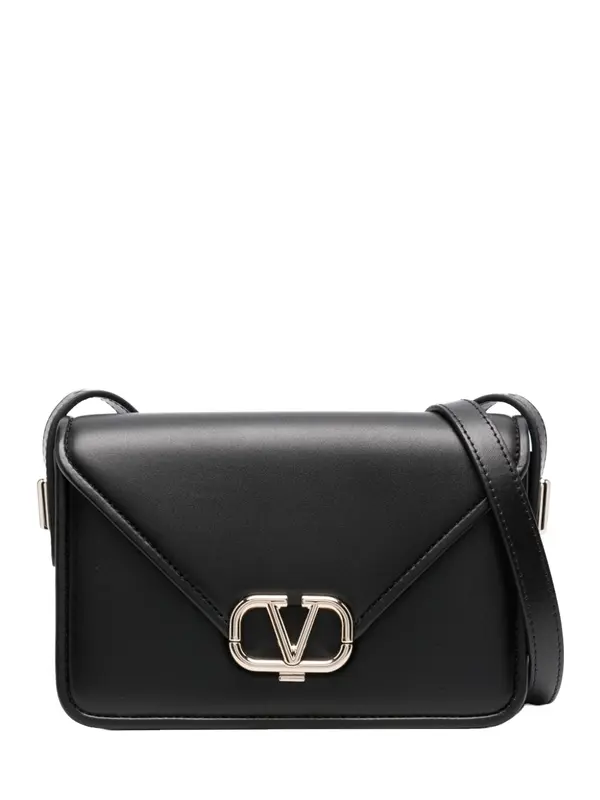 Valentino Garavani Small Letter Leather Shoulder Bag - Black