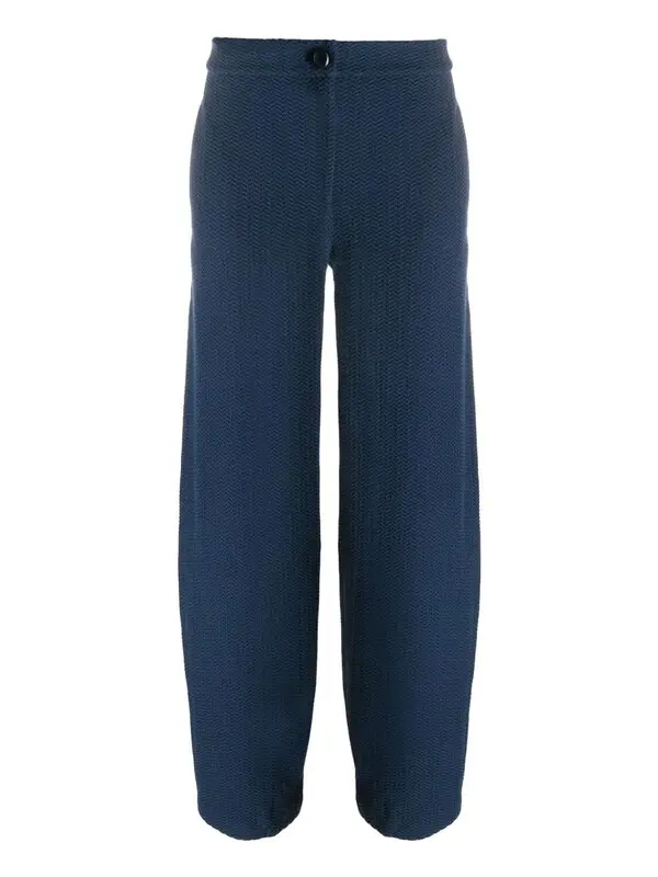Emporio Armani Chevron-jacquard Trousers - Blue