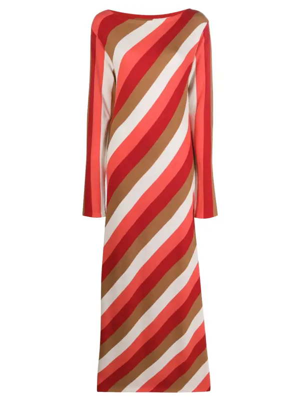 La DoubleJ Swing Striped Maxi Dress - Red