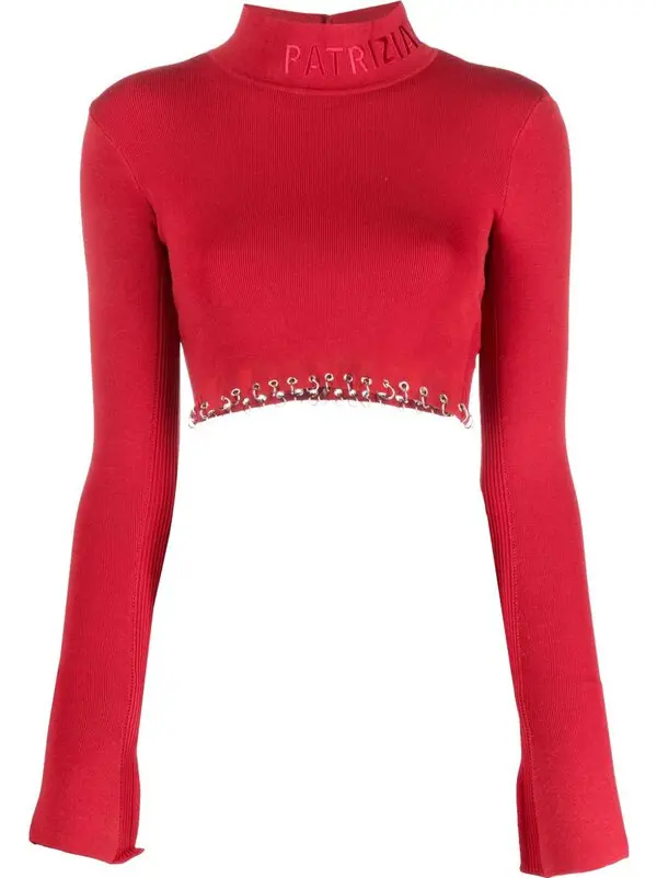 Patrizia Pepe Eyelet-embellished Jumper - Red