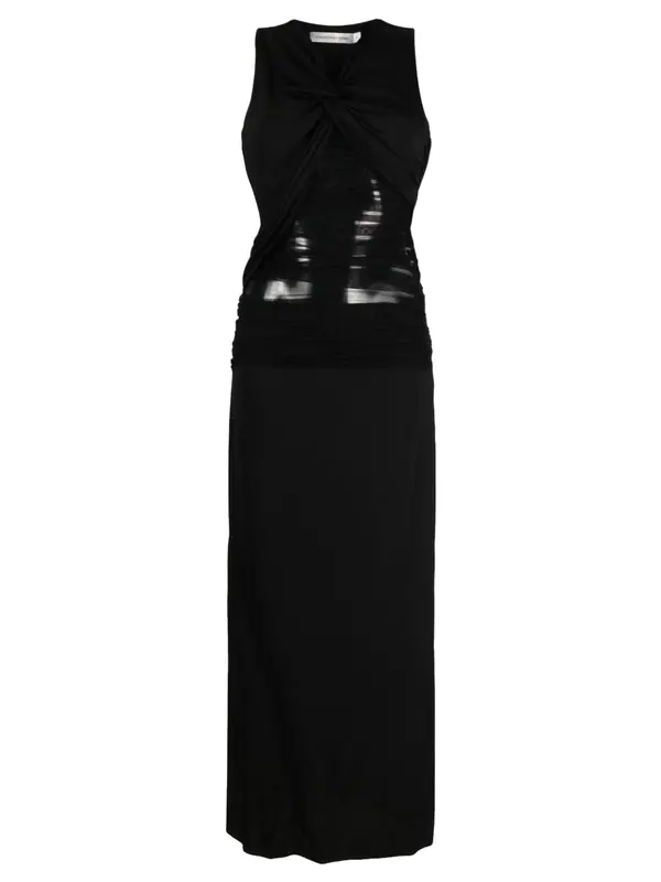 Christopher Esber Semblance Tulle-trim Ruched Dress - Black