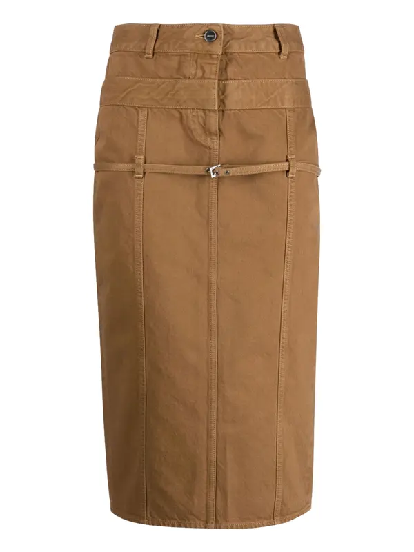 Jacquemus La Jupe De Nîmes Criollo Denim Midi Skirt - Brown