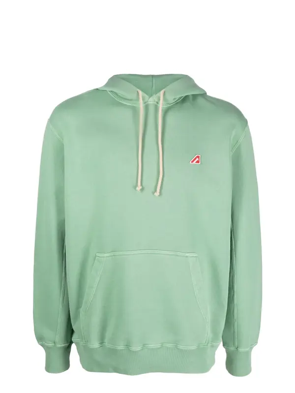 AUTRY Logo-patch Cotton Hoodie - Green