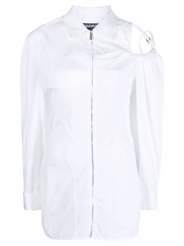 Jacquemus Galliga Asymmetric Shirt Dress - White