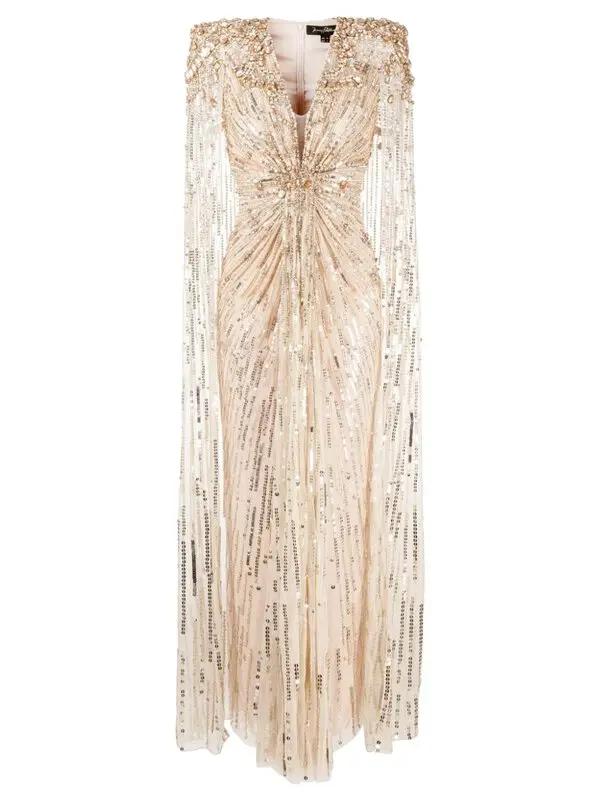 Jenny Packham Lotus Lady Sequin-embellished Gown - Gold