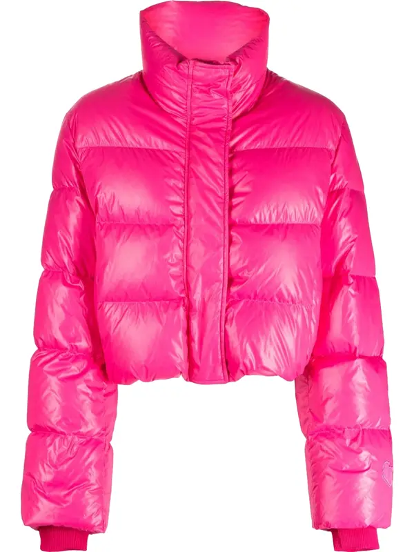 JUUN.J Quilted Cropped Puffer Jacket - Pink