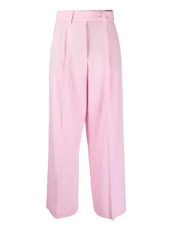 ALYSI Pressed-crease Flared Trousers - Pink