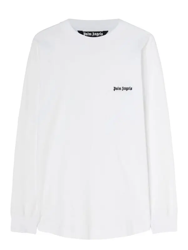 Palm Angels Embroidered-logo Long-sleeve T-shirt - White