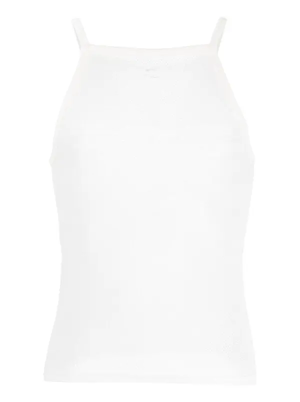 COURREGES Bumpy Contrast Mesh Tank Top - White