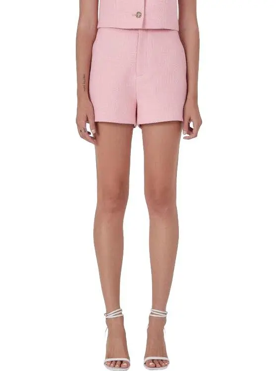 Endless Rose Tweed Shorts - Pink