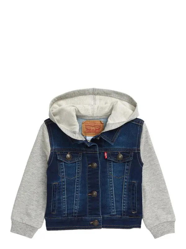 LEVI'S Indigo Hooded Trucker Jacket - D1m - Indigo Dusk