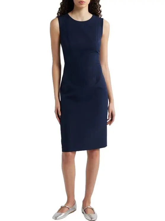 Kobi Halperin Meridian Twill Sheath Dress - Navy