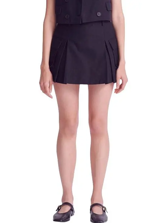 English Factory Cargo Flap Patch Pocket Skort - Black
