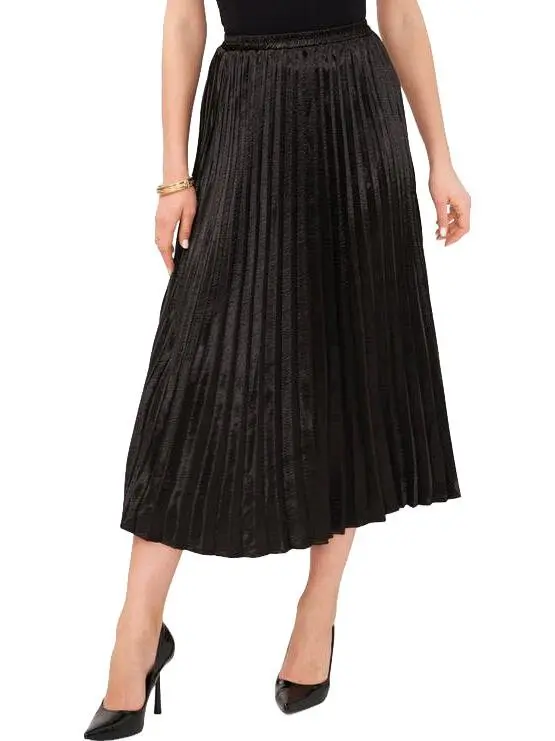 Vince Camuto Pleated Crepe Midi Skirt - Rich Black
