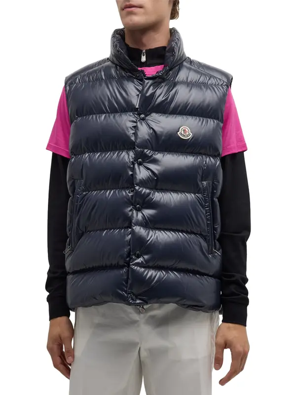 Moncler Tibb Nylon Laque Vest - Navy