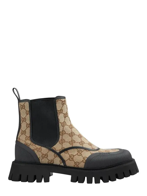 Gucci Novo Gg Canvas Chelsea Boots - Beige
