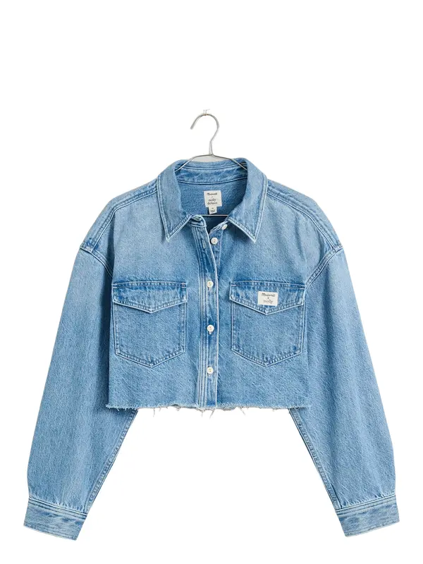 Madewell X Molly Dickson Denim Oversized Crop Shirt - Oatman Wash
