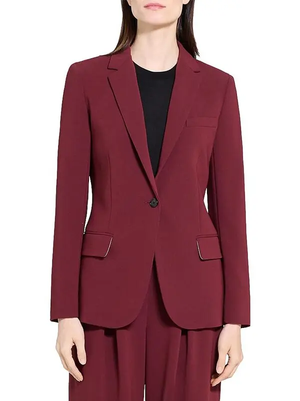 Theory Admiral Crepe Staple Blazer - Grenache