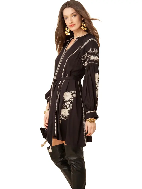 Hale Bob Mila Embroidered Dress - Black