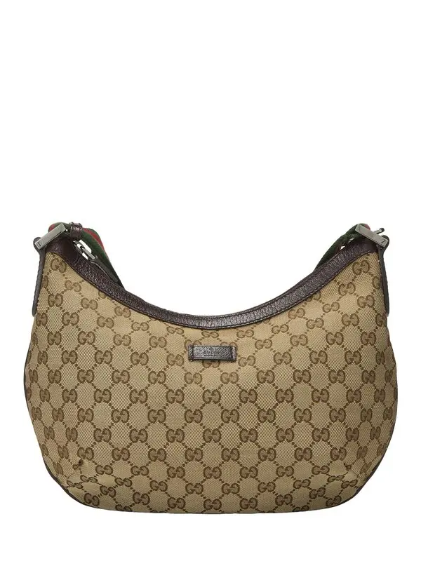 Gucci Original Gg Canvas Web Round Bag - Brown