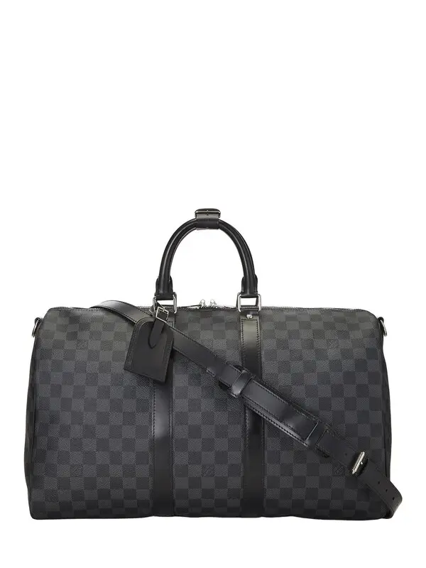 LOUIS VUITTON Damier Graphite Keepall Bandouliere 45 - Black