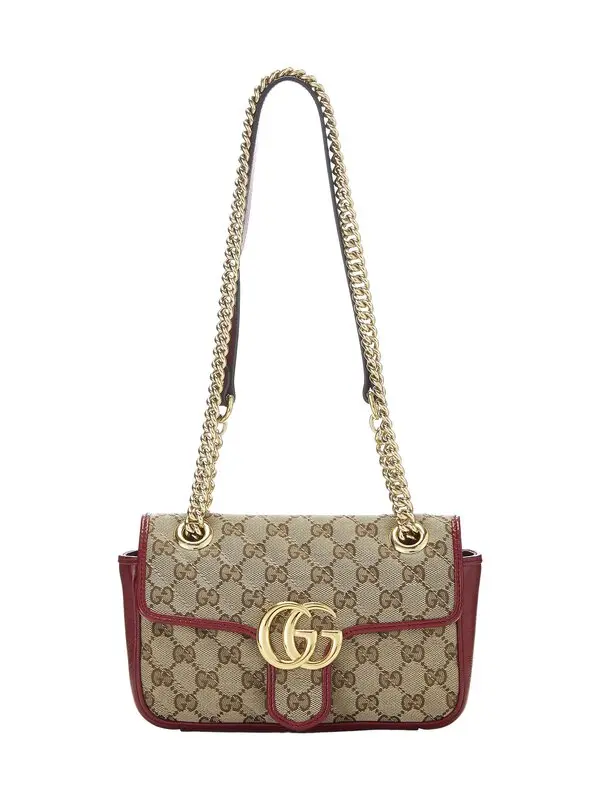 Gucci Original Gg Canvas Marmont Shoulder Bag - Red