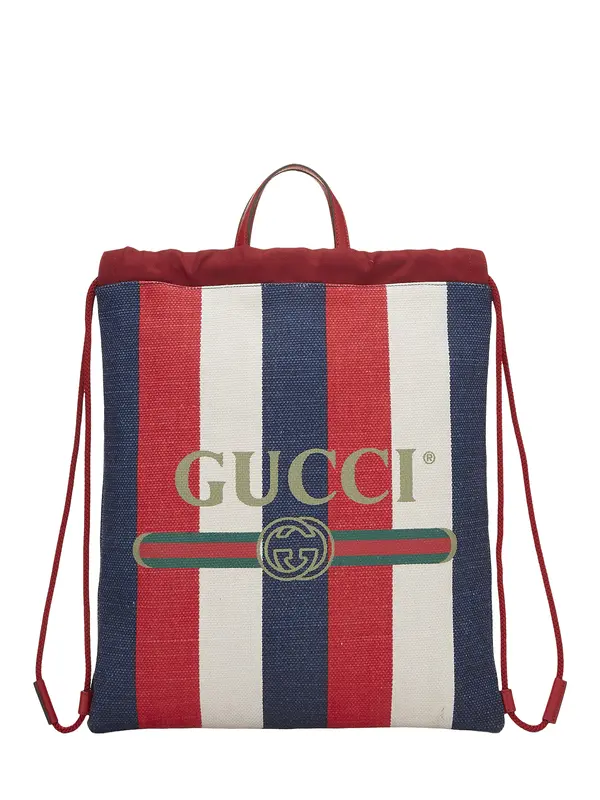 Gucci Striped Drawstring Backpack - Multi