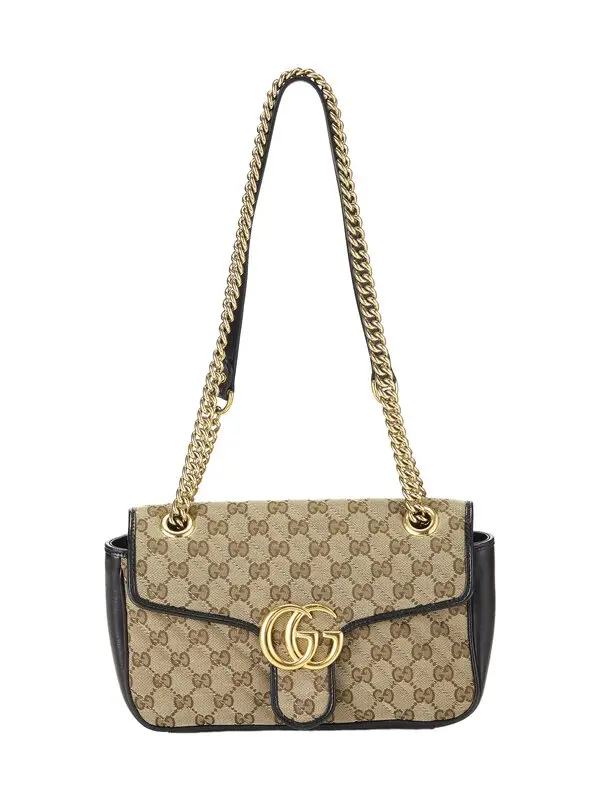 Gucci Original Gg Canvas Marmont Shoulder Bag - Black