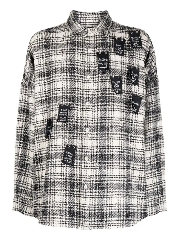 HACULLA. Safety Plaid-pattern Tweed Shirt - Black