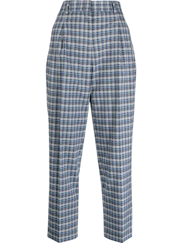 Paul Smith Check-pattern Cropped Trousers - Blue