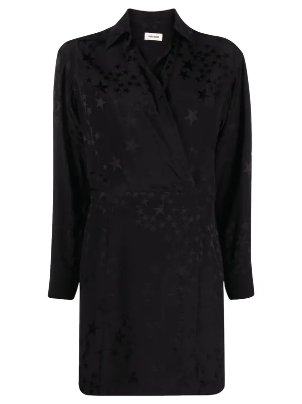 Zadig&Voltaire Star Silk-jacquard Mini Dress - Black