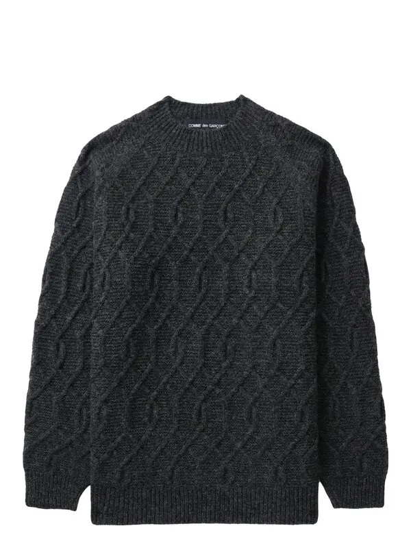 Comme Des Garçons Chunky-knit Crew-neck Jumper - Grey