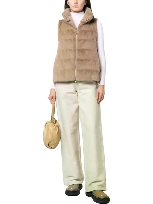 Herno Quilted Zip-up Gilet - Brown