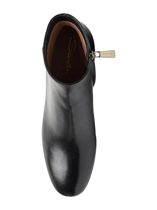 Santoni Halfrida Napa Ankle Booties - Black
