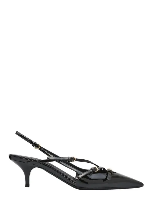 Miu Miu Patent Leather Slingback Pumps - Nero