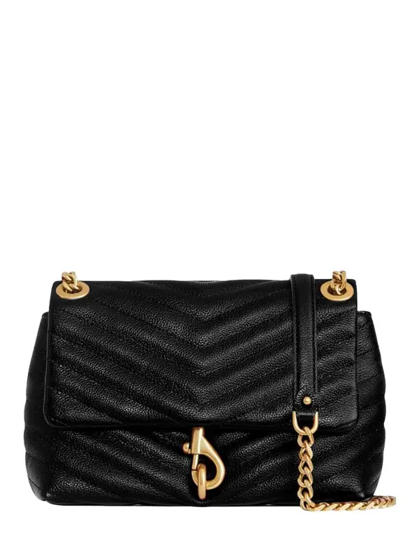 Rebecca Minkoff Edie Quilted Leather Convertible Crossbody Bag - Black